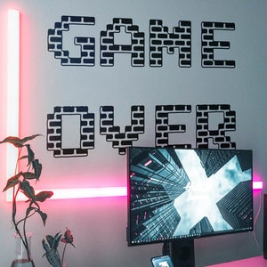 Game Over Quote Wall Decal Sticker. Gamer Tag. Gift for Gamer. Video ...