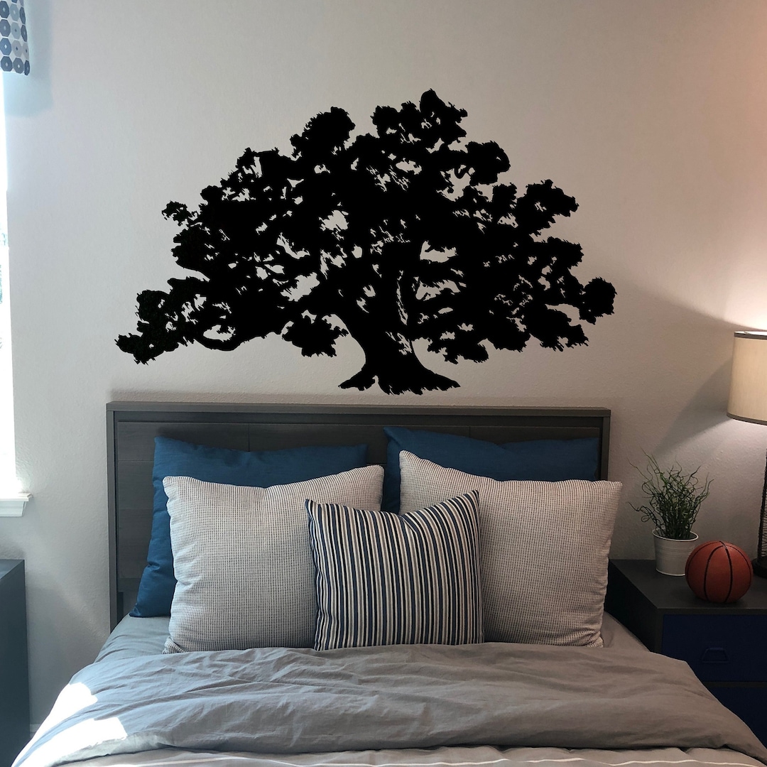Oak Tree Wall Decal Sticker. Bedroom Wall Decor. Bathroom Wall Art ...