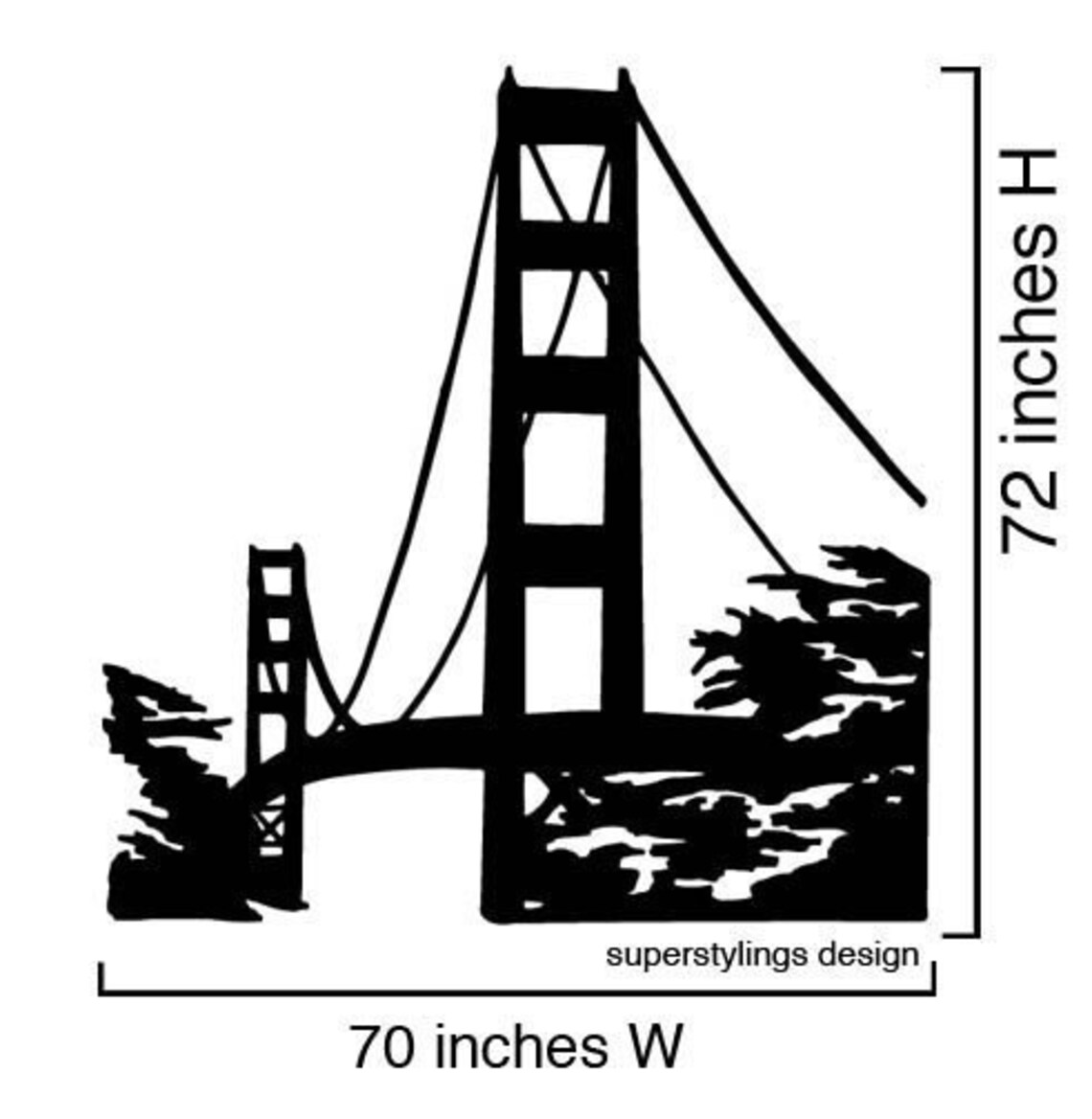 Vinyl Wall Decal Sticker Golden Gate Bridge 174A - Etsy