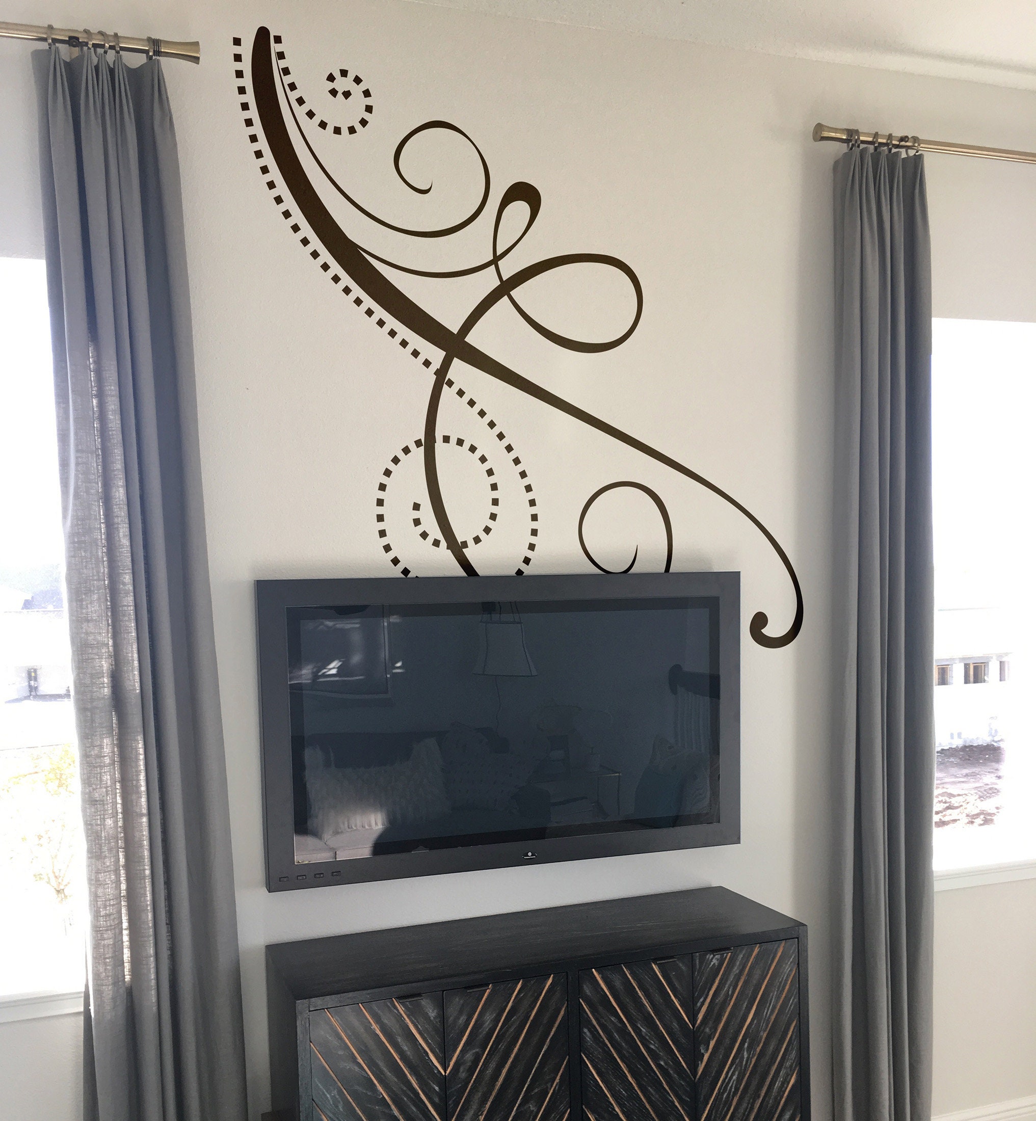 Swirl Pattern Wall Decal Sticker. Classic Wall Art Decor. Bedroom Wall ...