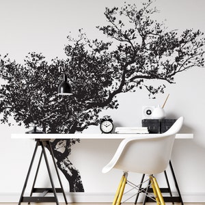 Leaning Tree Wall Decal Nursery Forest Vinyl Sticker Removable Large ...