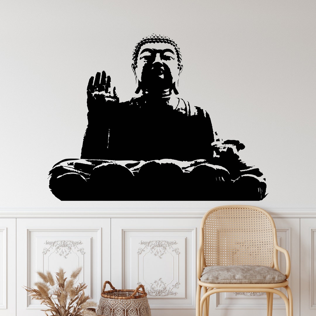 Chinese Buddha Statue Wall Decal Sticker. Asian Wall Theme Decor ...