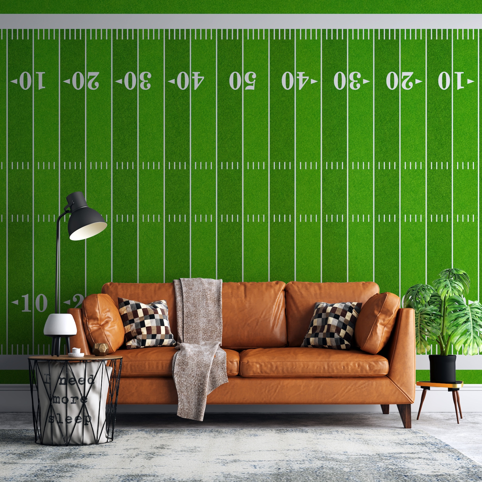 Football Wall Art Football Field Wall Mural 100 Yard Field End - Etsy