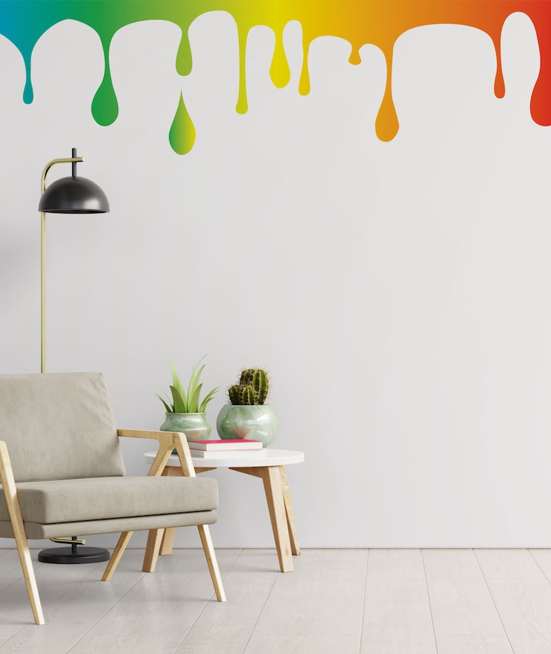 Rainbow Color Slime Dripping Wall Decal Graphic. Kids Room - Etsy