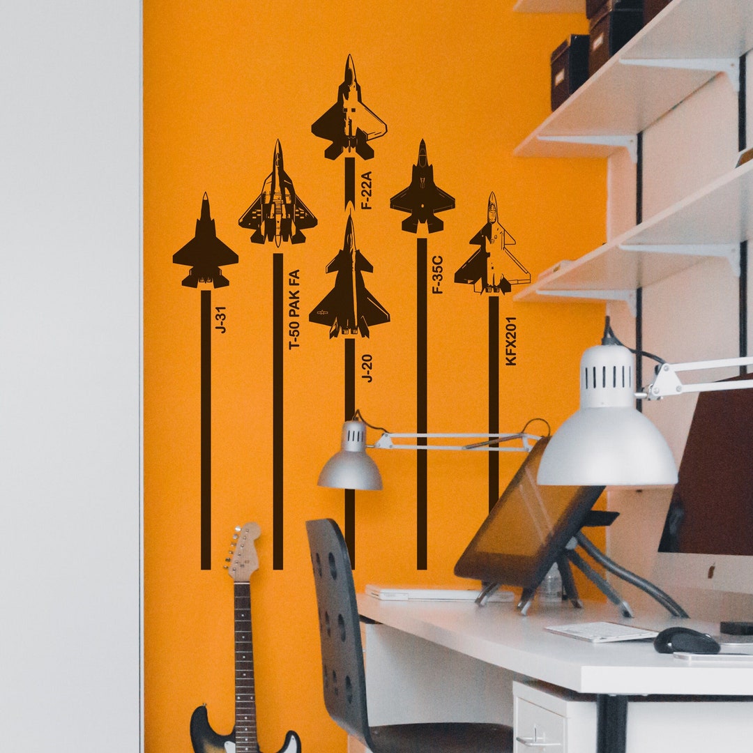 Military Fighter Jets Wall Decal Stickers. Air Force Wall Decor ...
