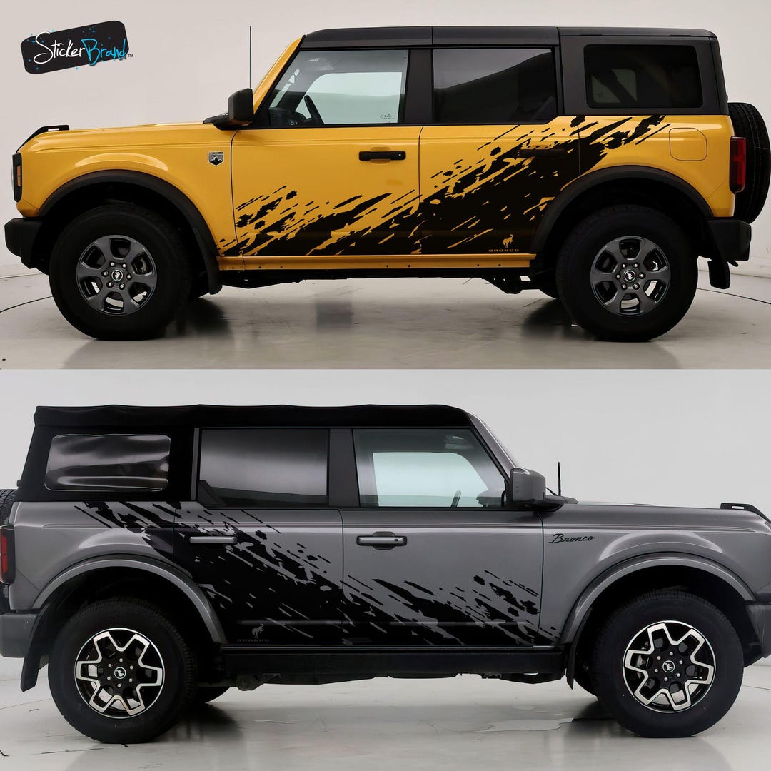 Ford Bronco Mud Splash Side Rocker Panel Car Graphic Sticker. Set of 2 ...