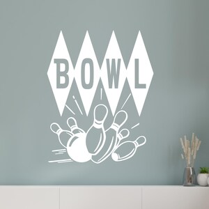 Classic Bowling Wall Decal Sticker. Bowling Ball Striking Pins, Game ...