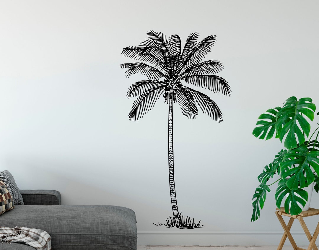 Coconut Palm Tree Wall Decal Sticker Bedroom Decor Bathroom - Etsy