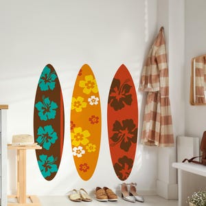 Surfboards Wall Decal Stickers – Set of 6 Vibrant Beach-themed ...