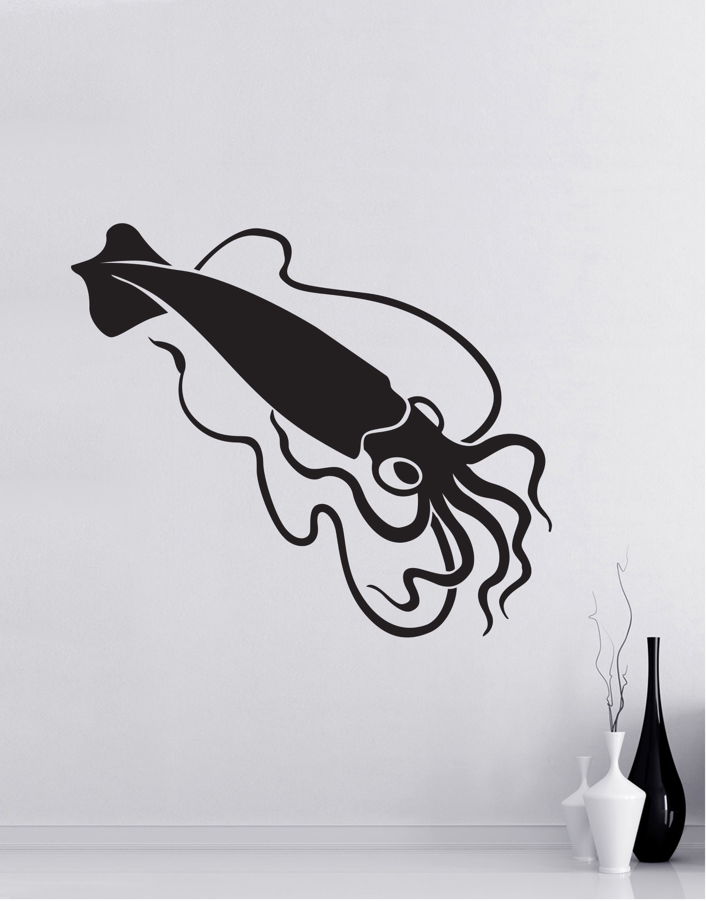 Large Giant Squid Vinyl Wall Decal. Perfect for the Kids Room. Fun ...