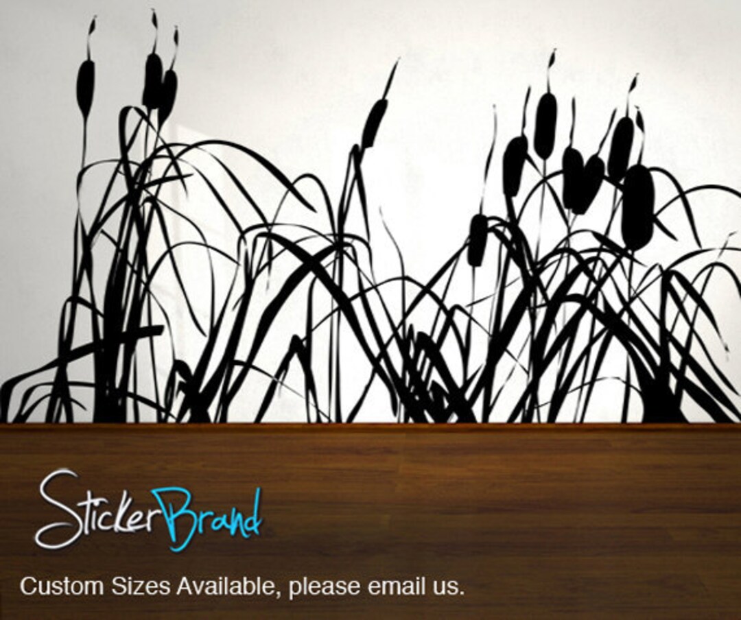 Vinyl Wall Decal Sticker Cattails Bush Plant AC140B - Etsy