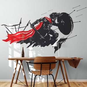 Spartan in Battle Wall Decal Roman Time Theme Decor. Greek, Greece ...