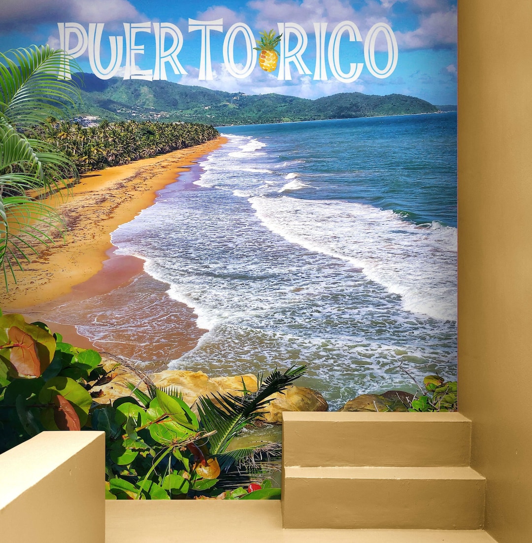 Puerto Rico Beach Wallpaper. Peel and Stick Wall Mural. Puerto Rico ...