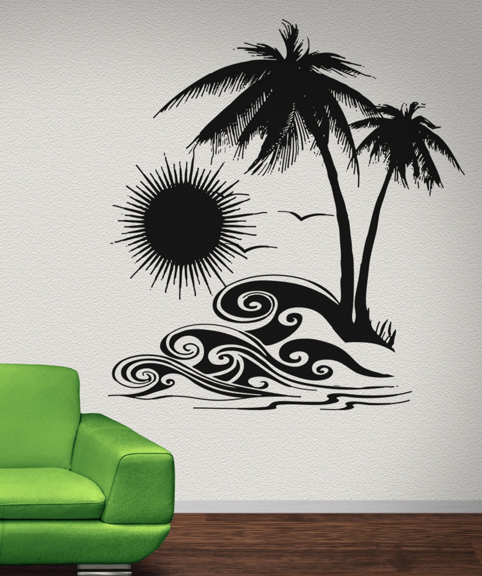 Vinyl Wall Decal Sticker Tropical Sunset Osaa267s - Etsy