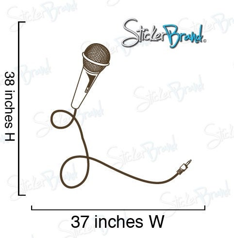 Microphone Wall Decal. Mic With Cord Wall Sticker Bedroom | Etsy