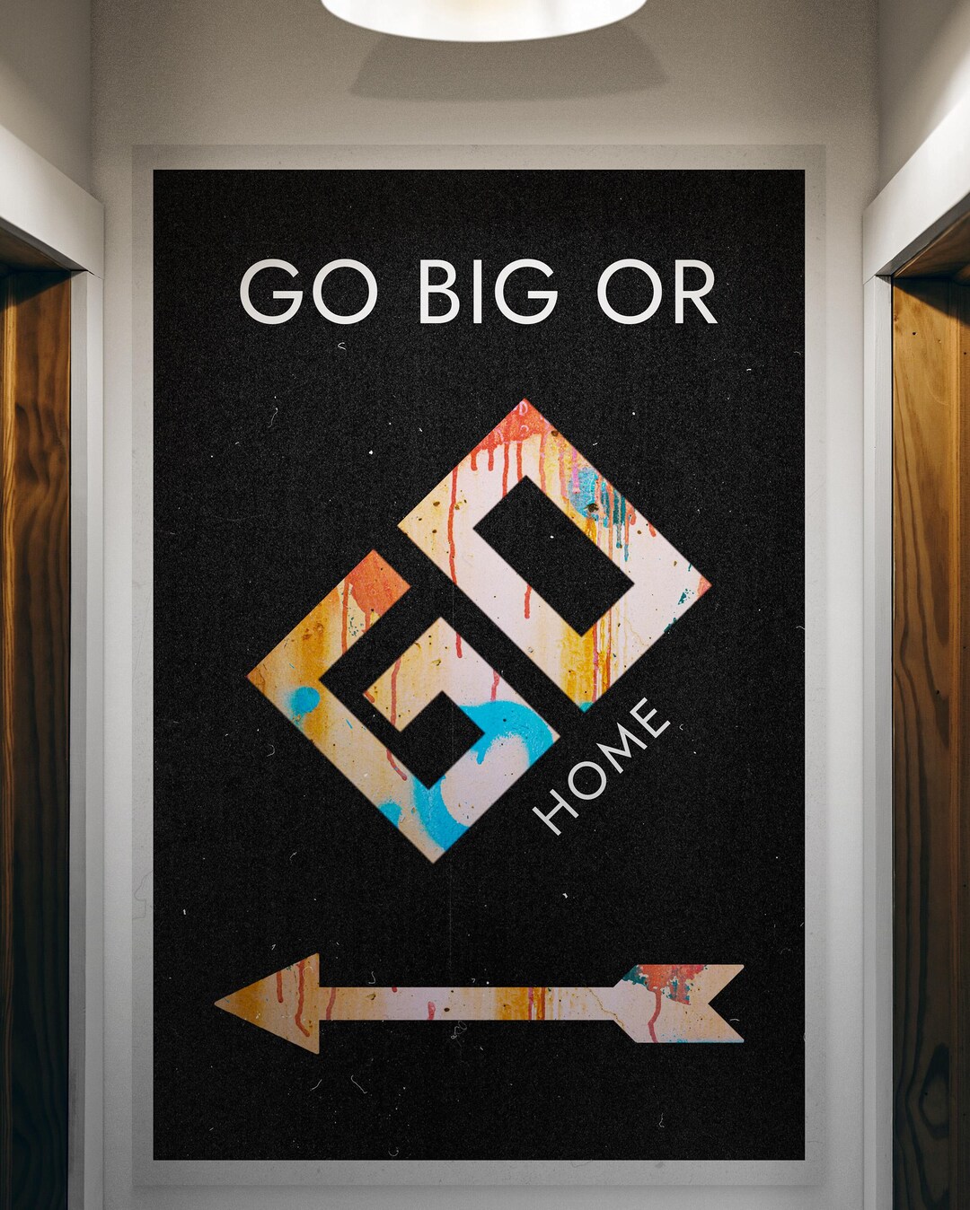 Go Big or Go Home Quote Monopoly Board Game Style Wall Mural. Office ...