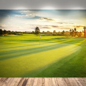 Golf Course Wallpaper Mural. Sunset Over Golf Course Mural. Peel and ...