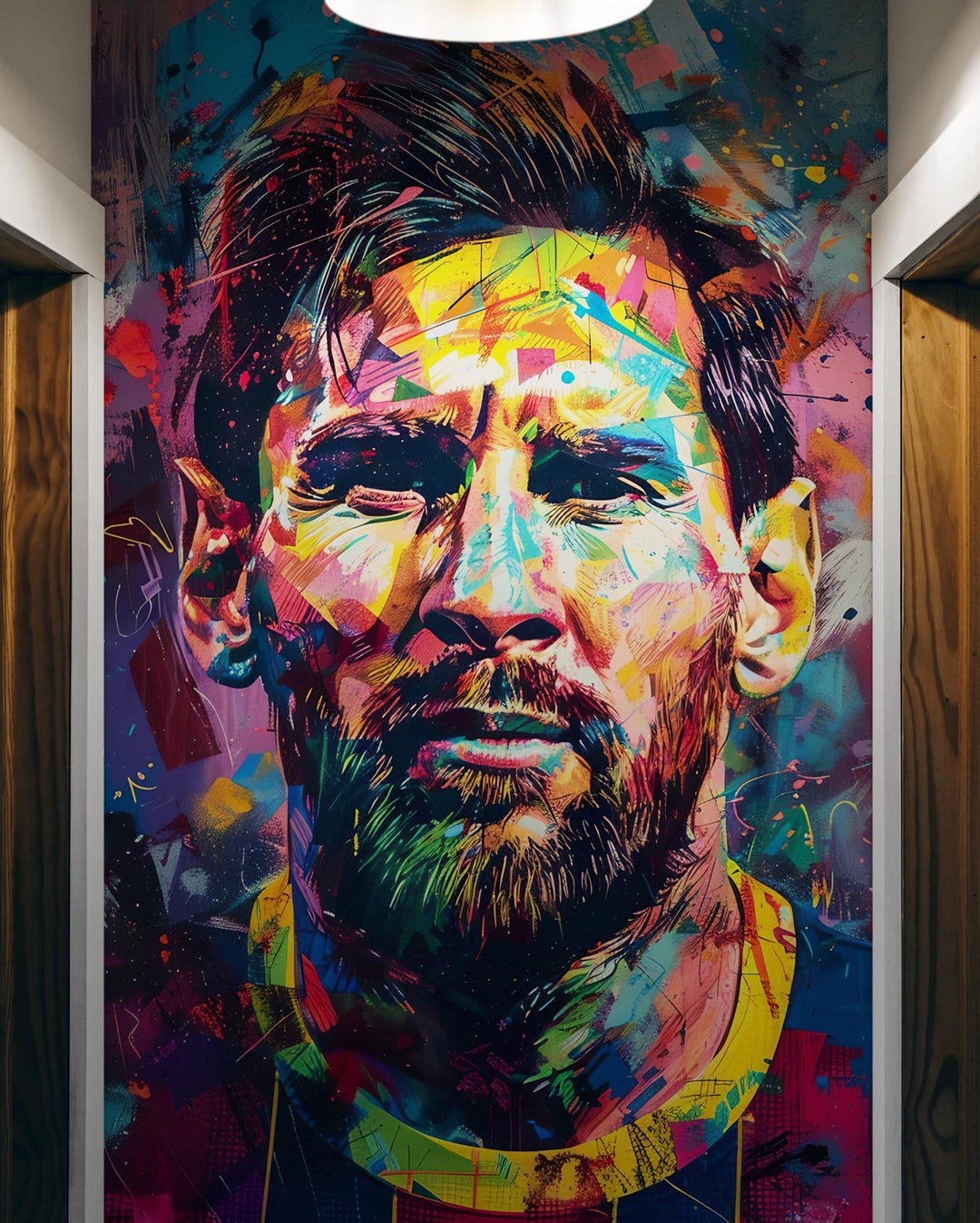 Colorful Lionel Messi Art Wallpaper Mural – Soccer, Football Wallpaper ...