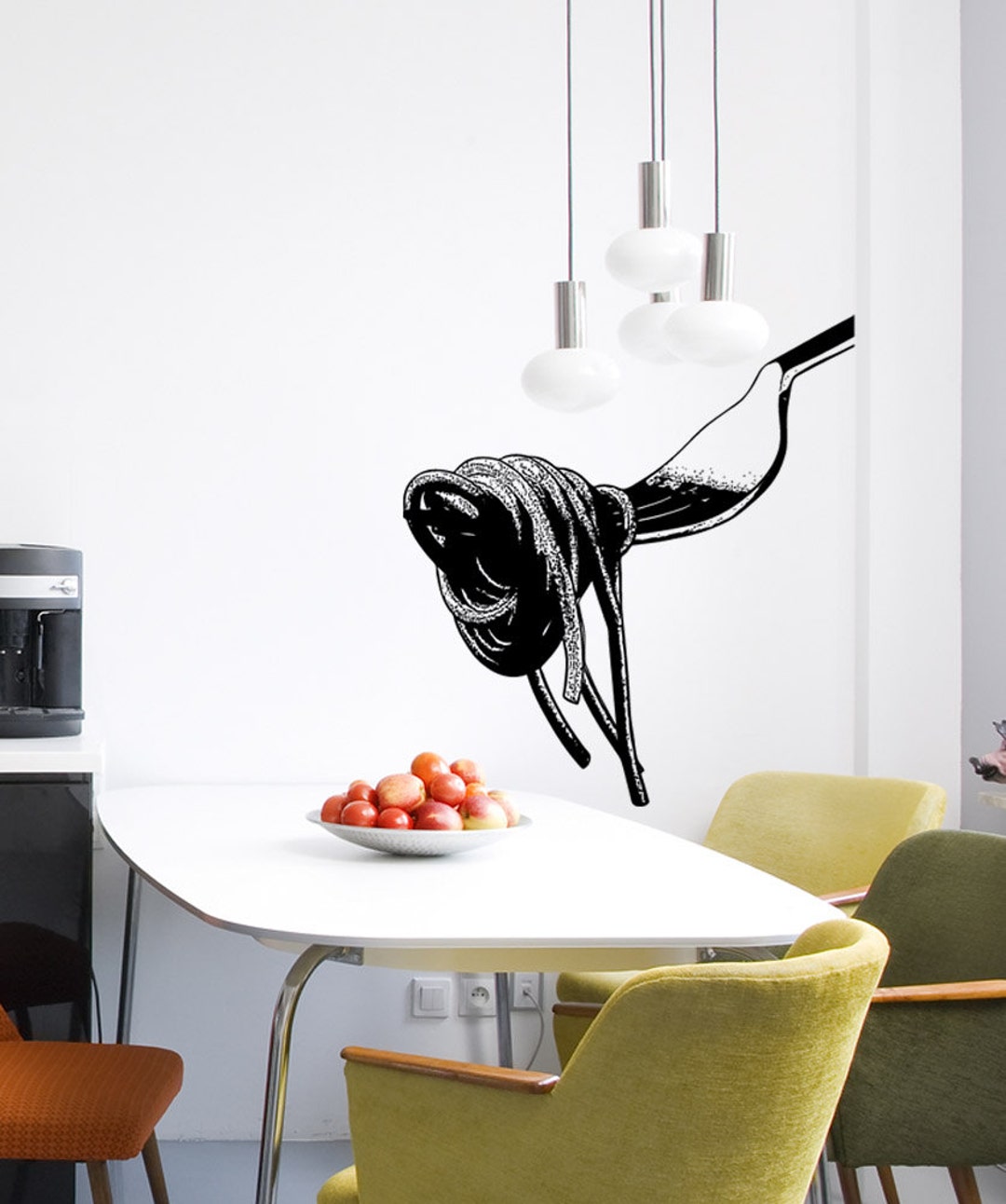 Kitchen Wall Decor. Spaghetti on Fork Wall Decal Sticker. Dining Room ...