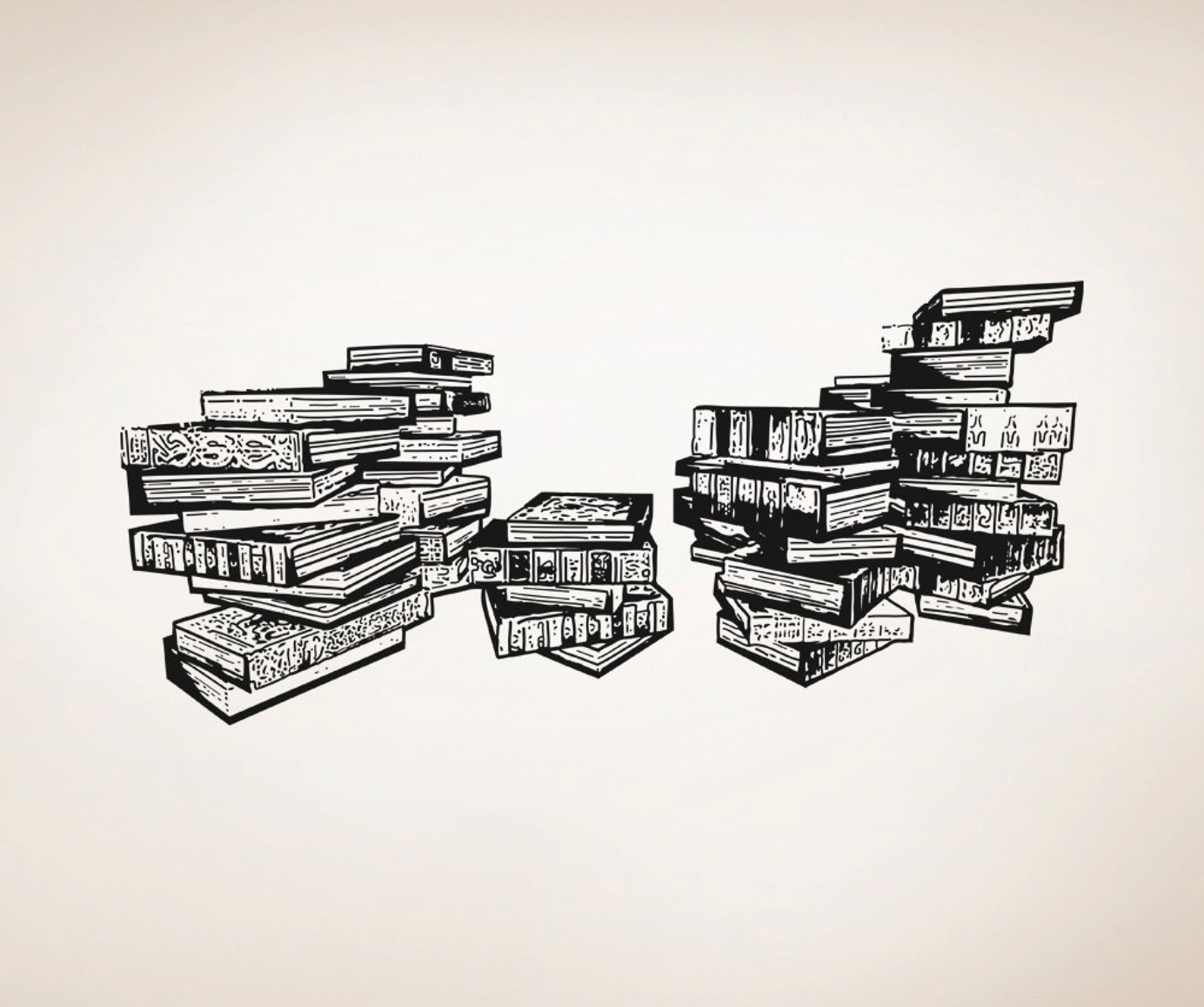 Vinyl Wall Decal Sticker Library Books 5061s - Etsy