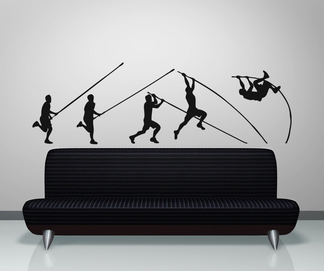 Male Pole Vaulter Vinyl Wall Decal Sticker. Sports Theme Wall Decor. # ...