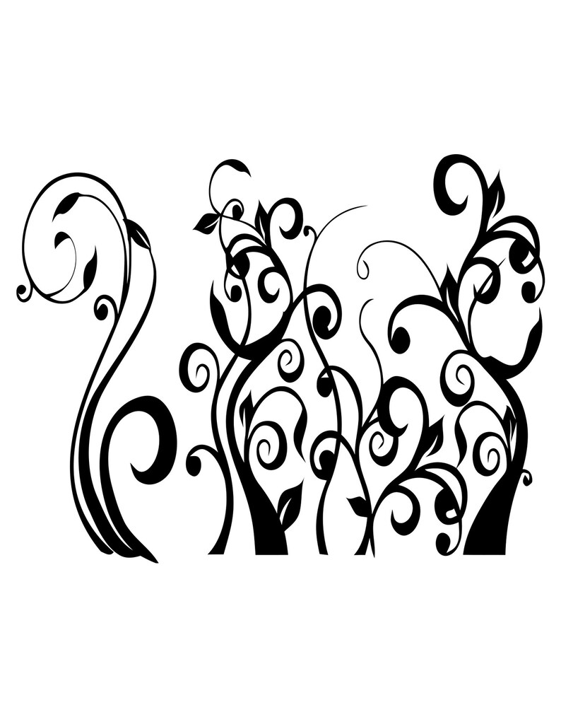 Swirl Flower Floral Garden Vinyl Wall Decal Sticker. Perfect - Etsy