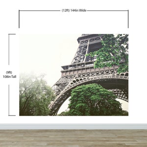 Eiffel Tower Wallpaper Mural Peel and Stick. Low Angle View of Eiffel ...