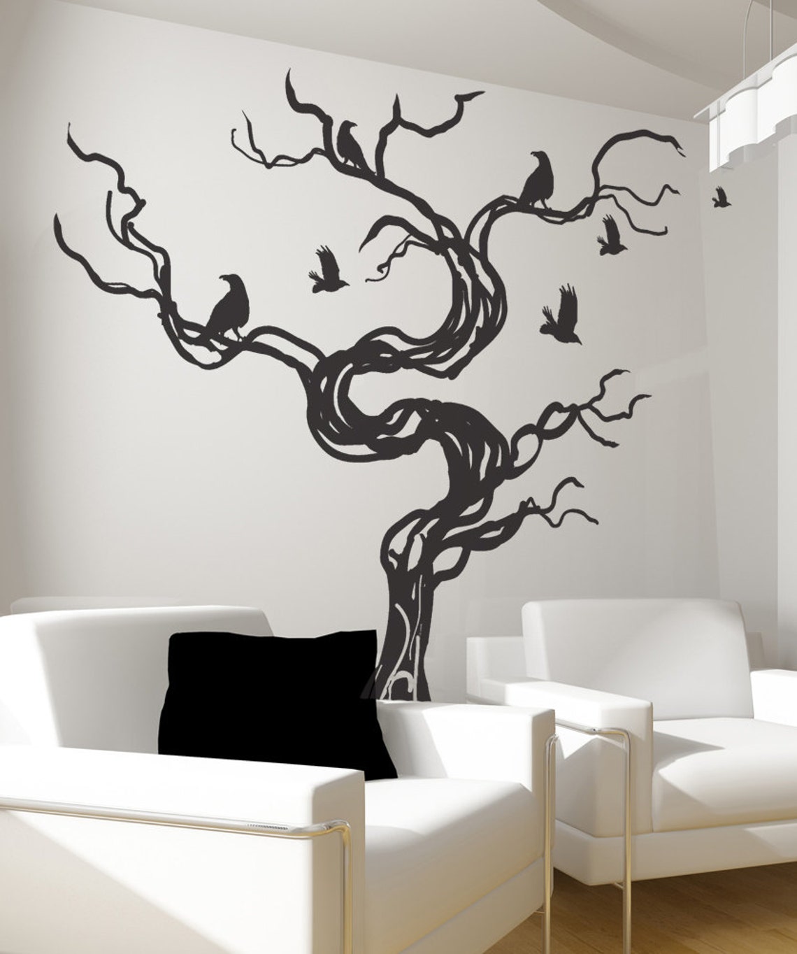Vinyl Wall Decal Sticker Crows Tree Gfoster172b - Etsy