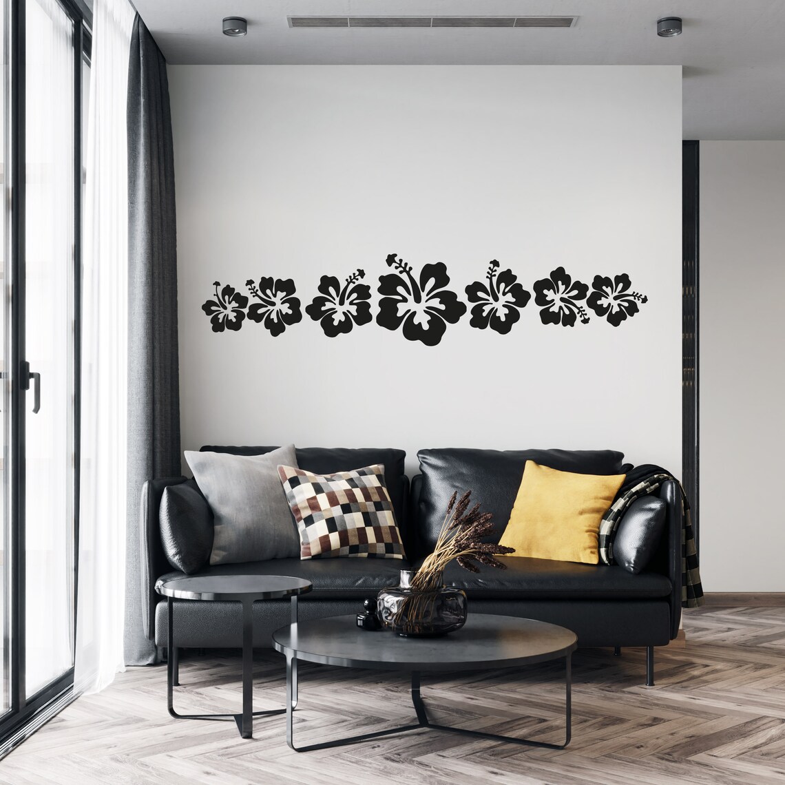 Hawaiian Hibiscus Flowers Vinyl Wall Decal Sticker. Tropical - Etsy