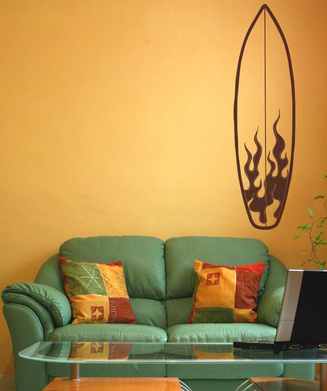 Fire Surfboard Vinyl Wall Decal Sticker. os_aa1238s - Etsy