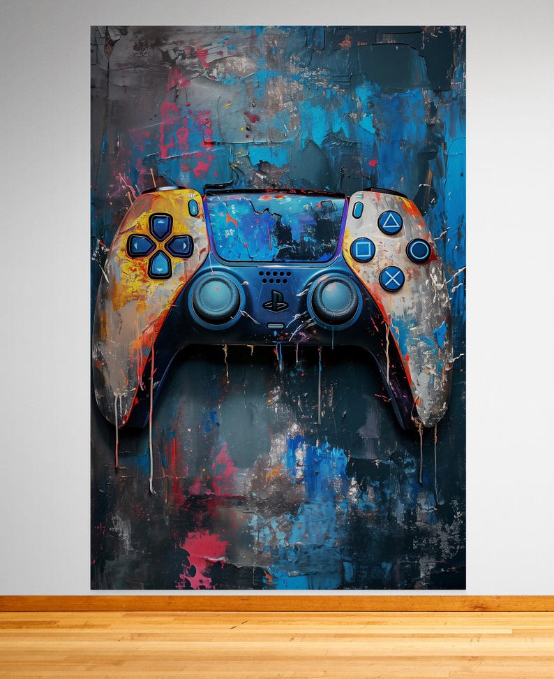 Gamer Room Wallpaper Mural. Graffiti Urban Style Decor. Game Controller ...