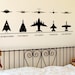 F-117, F-14, F-16, C-17, A-10 Military Fighter Jets Wall Decal Stickers ...