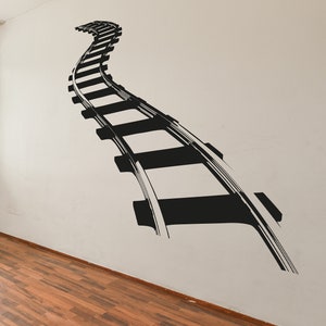 Train Railroad Tracks Wall Decal Sticker. Boy's Bedroom Wall Decor ...