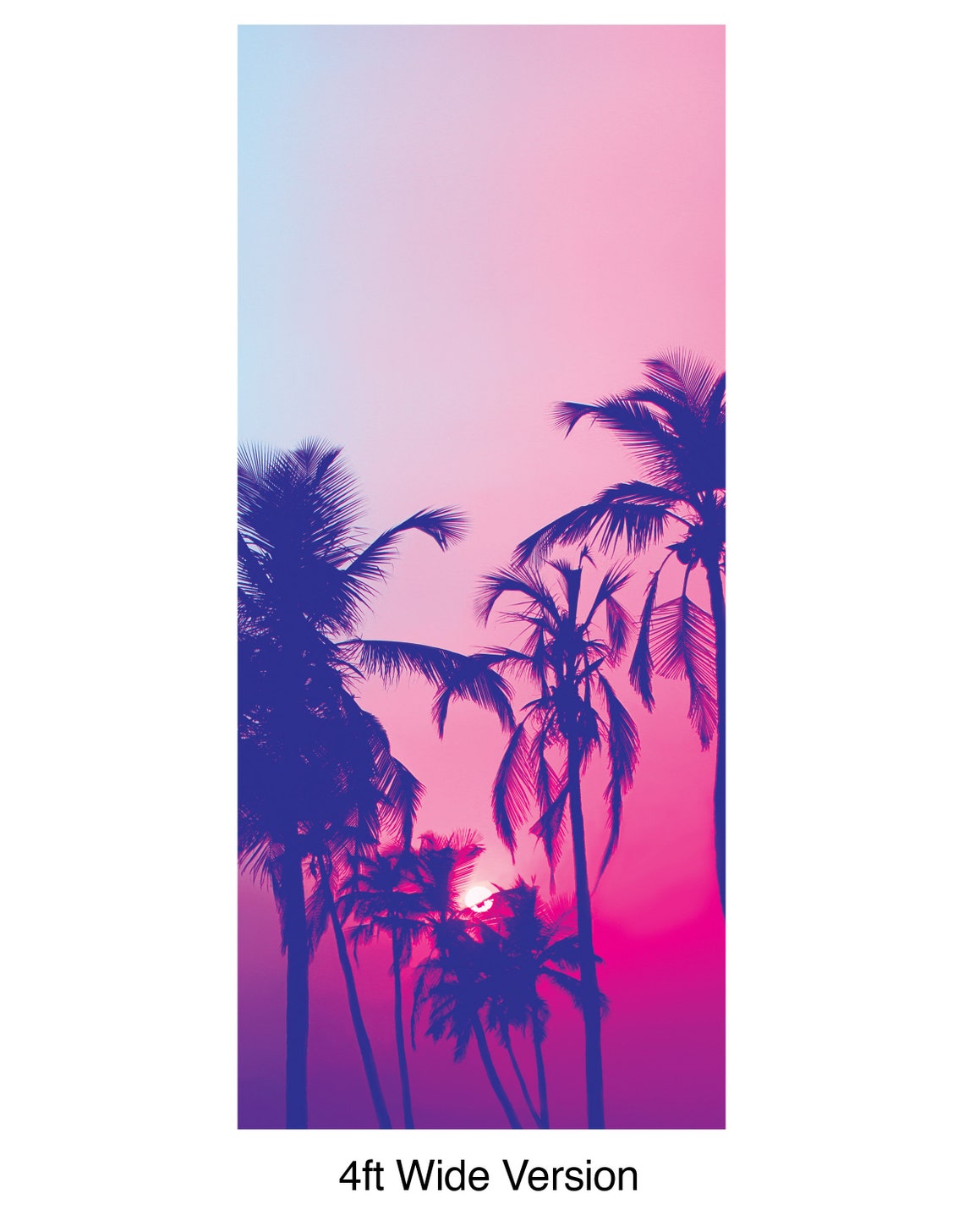 Miami Tropical Palm Tree Vice Color Wall Mural. Bright Miami | Etsy