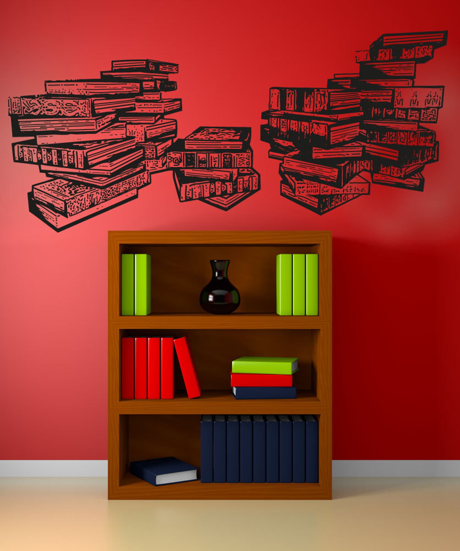 Vinyl Wall Decal Sticker Library Books 5061s - Etsy