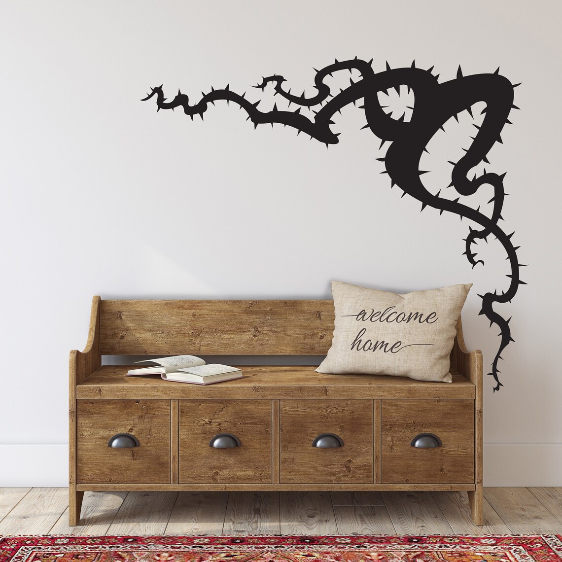 Spooky Thorn Vine Bush Vinyl Wall Decal Sticker. Bedroom Decor, Office ...