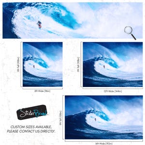 Surfer Wall Art. Surf Wave Wallpaper Peel and Stick Mural. Blue Ocean ...