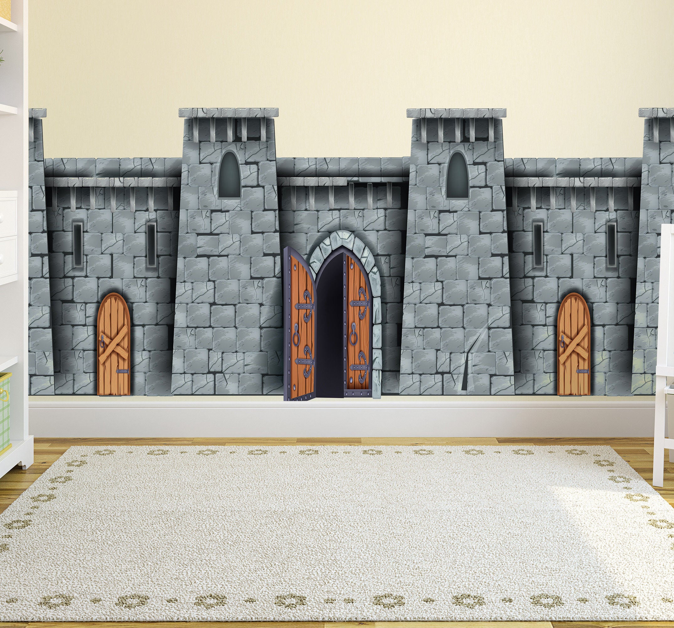 Castle Wallpaper Peel and Stick Wall Mural. Castle Backdrop for Kid’s ...