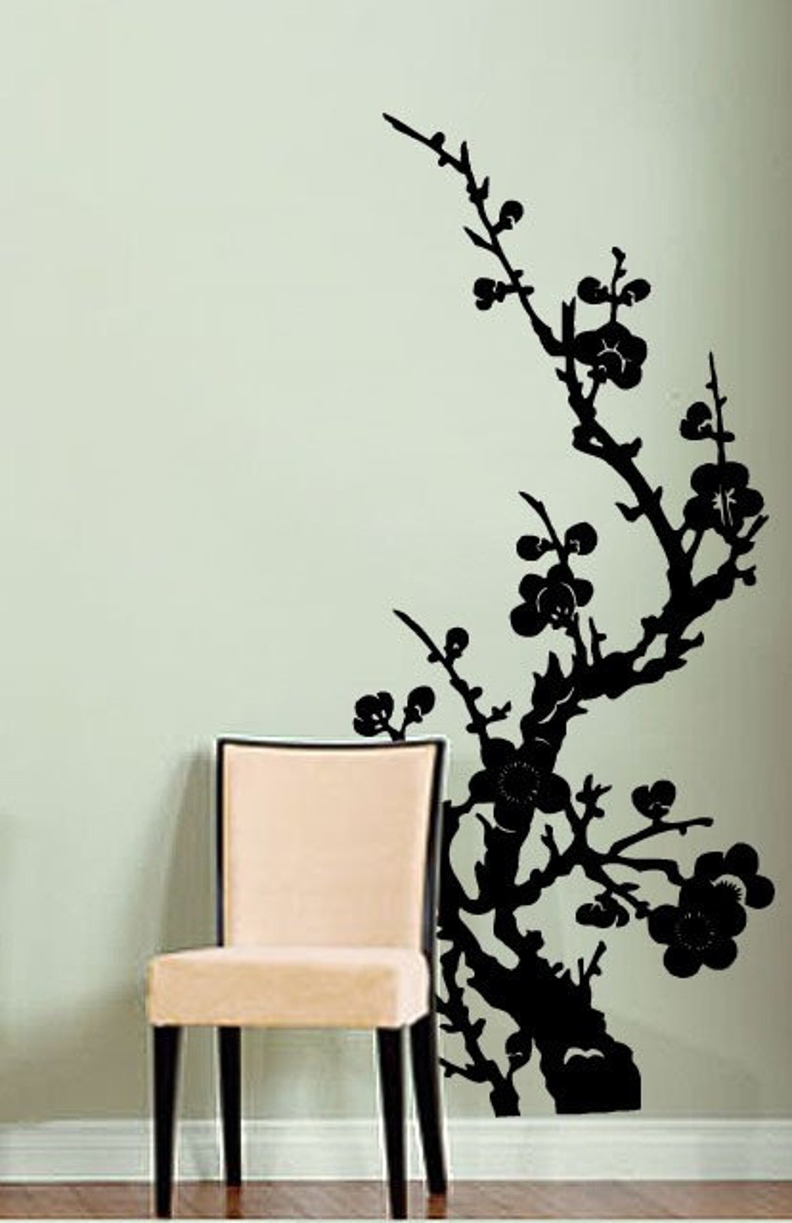 Japanese Asian Flower Vinyl Wall Decal Sticker. Nursery Room, Bedroom ...