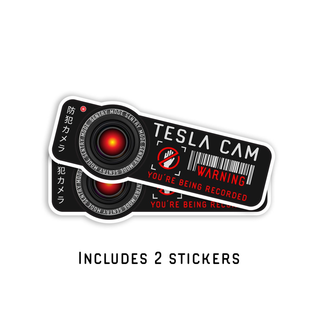Tesla Cam Security Warning Sticker. Model 3, Y, X, S Sentry Mode Car ...