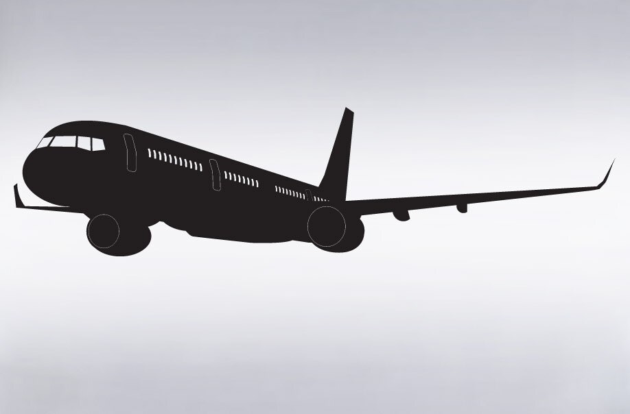 Airplane in Flight Vinyl Wall Decal Sticker. Aeronautic Theme Decor ...