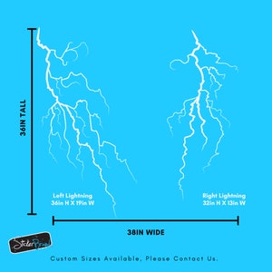 Lightning Bolts Wall Decal Sticker. Set of 2 Lightning Bolts. Bedroom ...