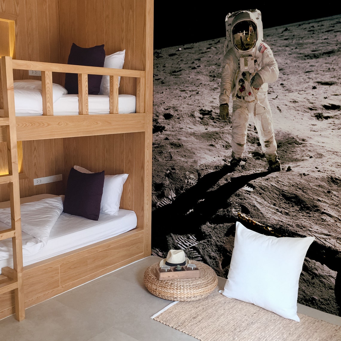 Astronaut on the Moon Wall Mural. Space Theme Decor. #6317 - Etsy