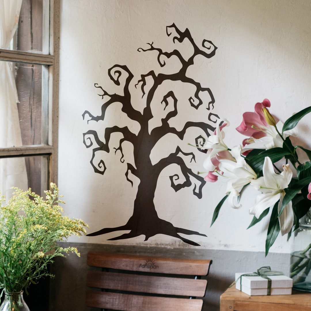 Spooky Tree Wall Decal Sticker. Halloween Scary Tree Wall Decoration ...