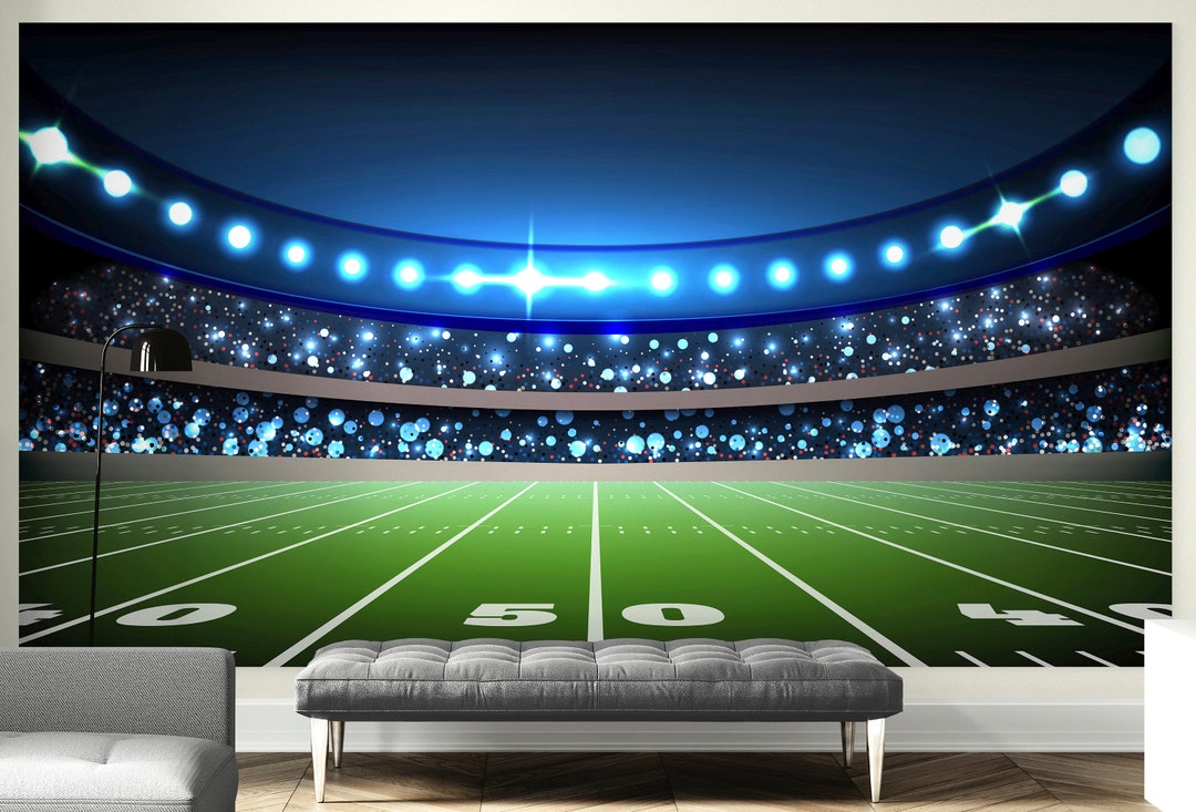 Football Stadium Wallpaper, Peel and Stick Wall Mural. Football Field ...