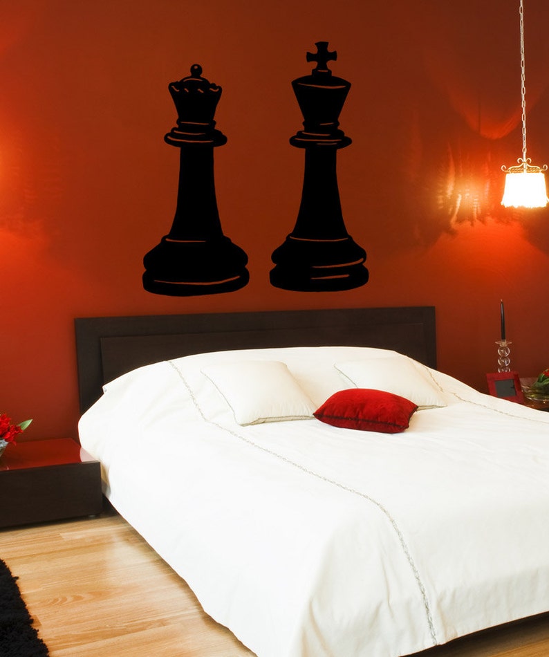King and Queen Chess Pieces Vinyl Wall Decal Sticker. - Etsy