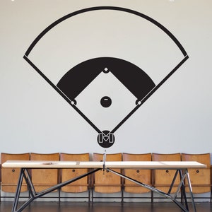 Baseball Field Diagram Wall Decal. Baseball Stadium. Baseball Player ...