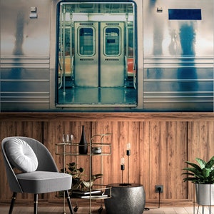 Subway Train Wallpaper. Urban NYC Decor, Office Wall Decor, Cityscape ...