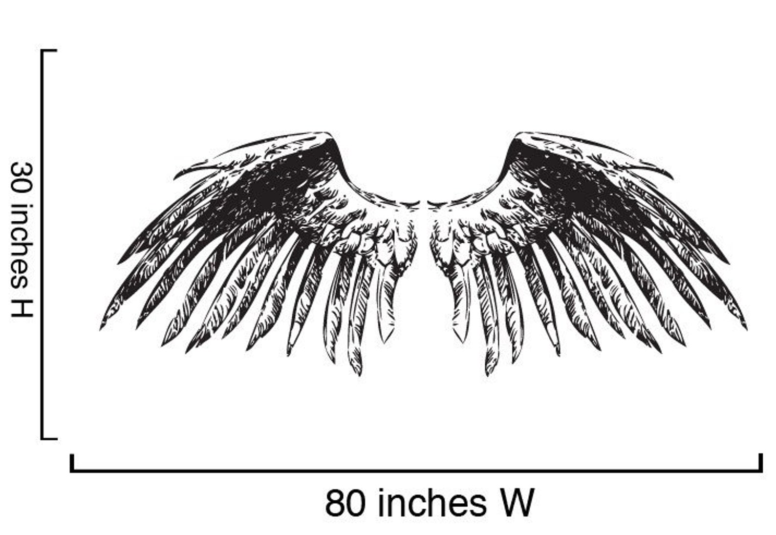 Vinyl Wall Decal Sticker Large Angel Wings 758 - Etsy