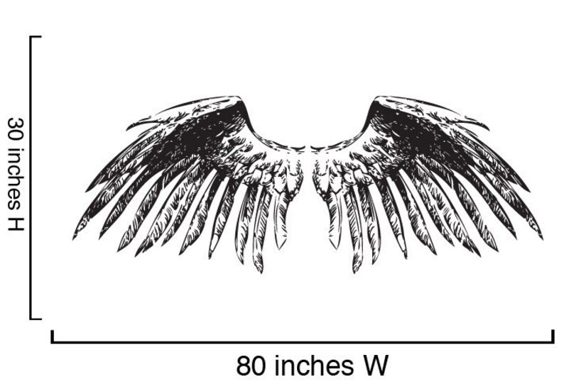 Vinyl Wall Decal Sticker Large Angel Wings 758 - Etsy
